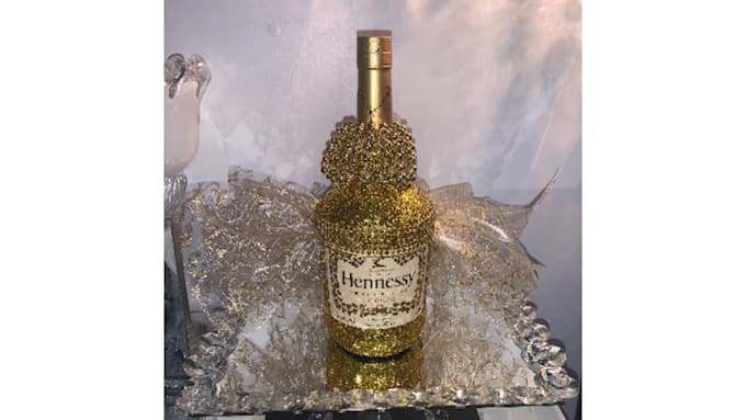 Decorated Hennessy Bottle | Shelly Lighting