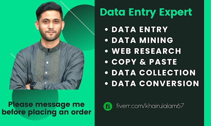 Find emails, excel data entry, data scraping, web research by Khairulalam67 | Fiverr
