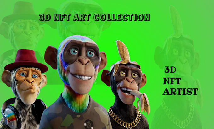 Design 2d 3d nft art, nft 3d art10k collection, nft artist by Hamirart | Fiverr