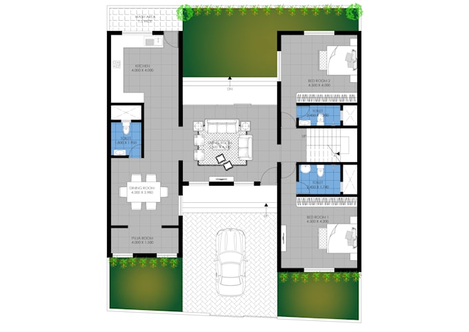 Design architectural floor plans with interior layout by Justarchi | Fiverr
