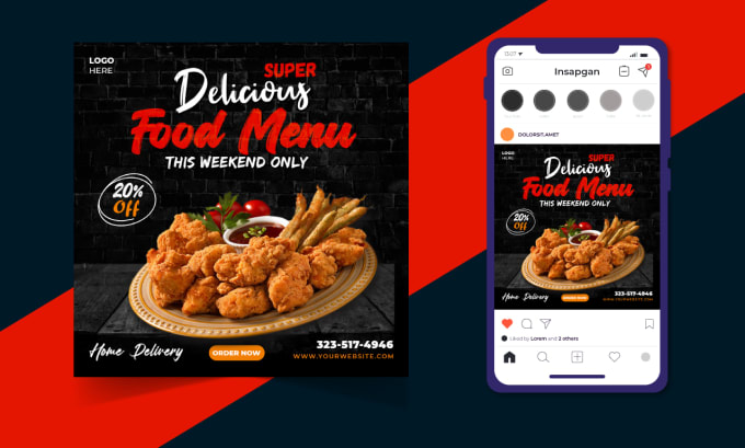 Restaurant food menu facebook post instagram post ads by Sayodhossain73 ...