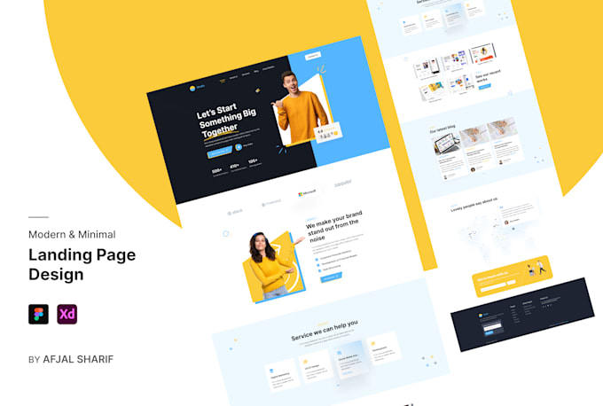 Do clean modern professional web landing page ui ux design by ...