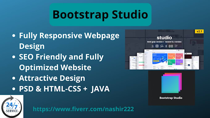 Design attractive and responsive website for you using bootstrap studio ...