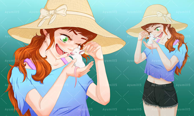 Draw your custom character with anime or cartoon style by Ayumi115 | Fiverr