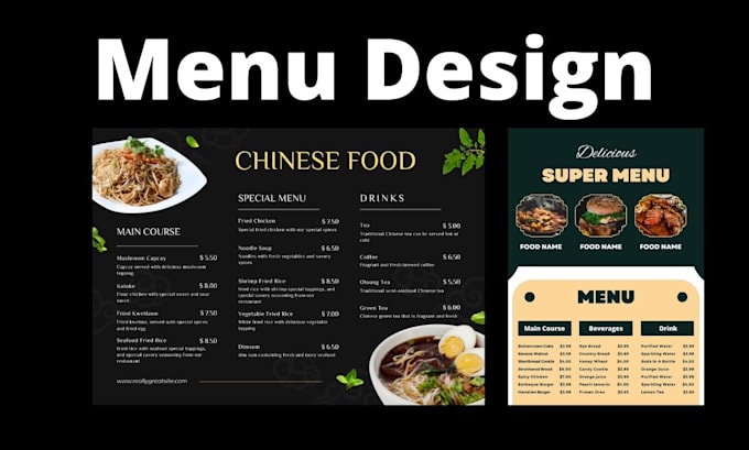 Design food menu brocher and digital menu by Mahrabulhaq | Fiverr