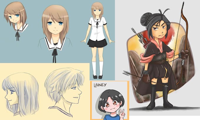 Draw your character design by Lalainey | Fiverr
