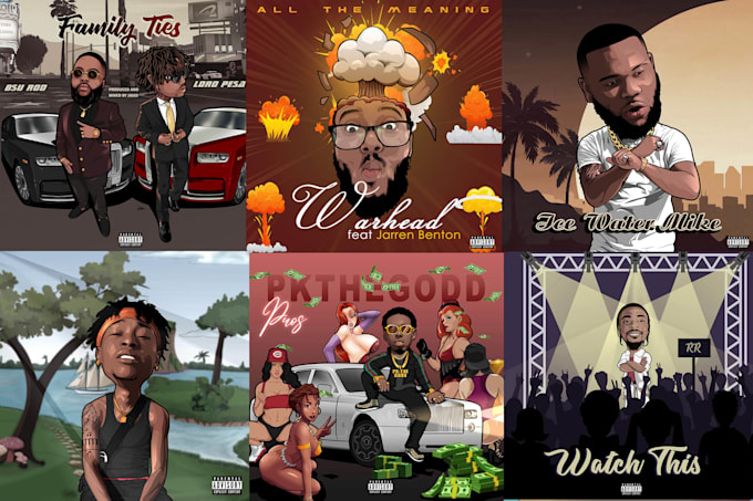 Illustrate a nice cartoon cover art for your music by Gmcreations | Fiverr