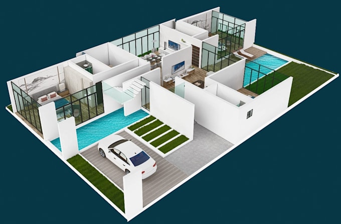 Create isometric 3d floor plans, interiors and exteriors by ...