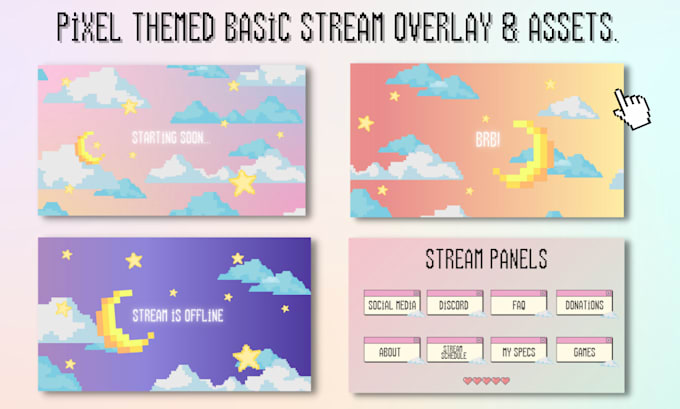 Create a custom stream overlay and asset pack by Chloekrepka | Fiverr