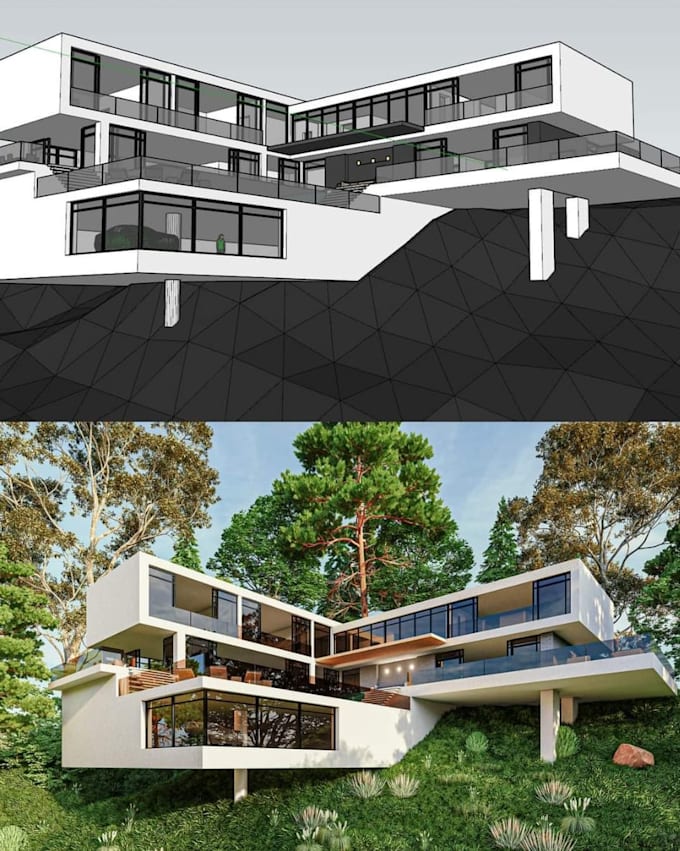 Create 3d model and render images architecture project by Architect ...