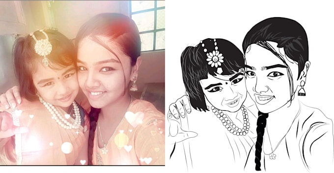 Professional line art with vector illustration by Starksellam | Fiverr
