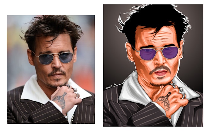 Draw your photo realistic cartoon vector art by Illustratrohan | Fiverr