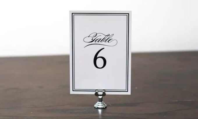 Design ready printable table numbers for you by Hamdifaten | Fiverr