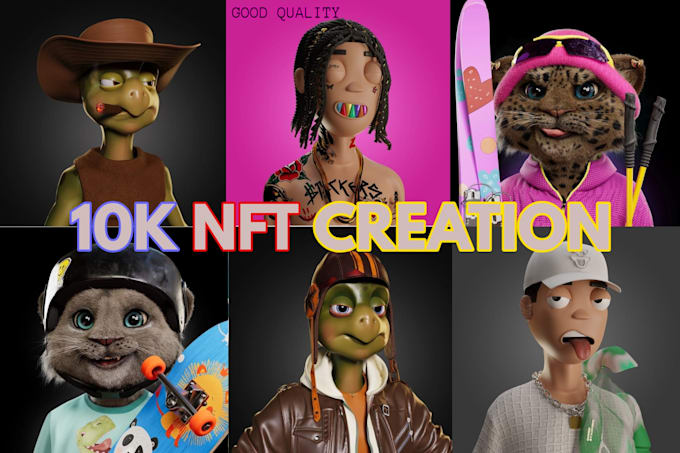 Make 3d nft art collection, 10k nfts collection, 3d nft creator, 10k ...