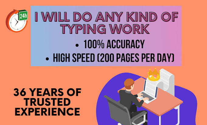 Do accurate extra fast typing job of 200 pages within 24 hours by ...