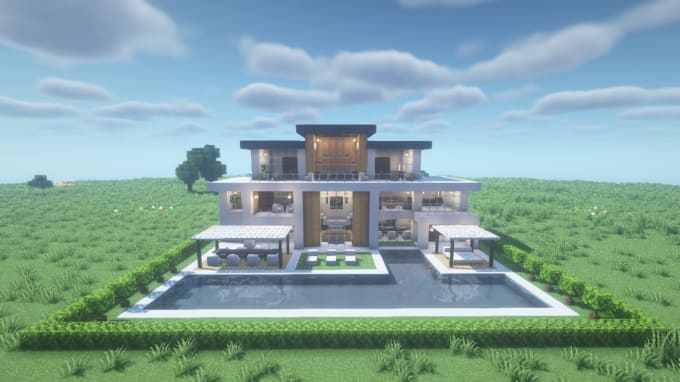 Build a luxury house for you in minecraft by Talalmengal | Fiverr