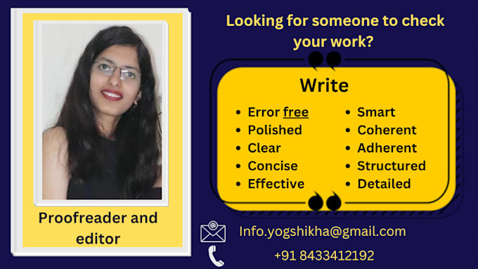 Be your experienced writer to proofread and edit your work by ...