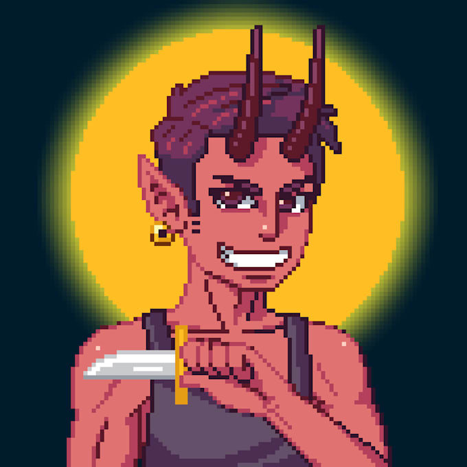 Customised pixel character design for profile picture by Pixxellllll ...