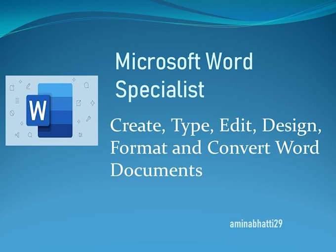 Type, edit, design and format word documents by Aminabhatti29 | Fiverr