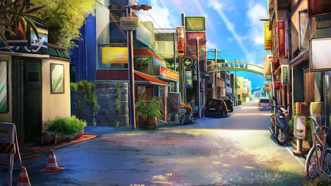 Draw you any concept art scene, background of your choice by Tofuniisan ...