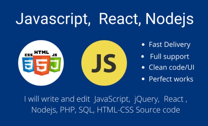Write Javascript React Nodejs Jquery Html Css Code By Appsaeed Fiverr