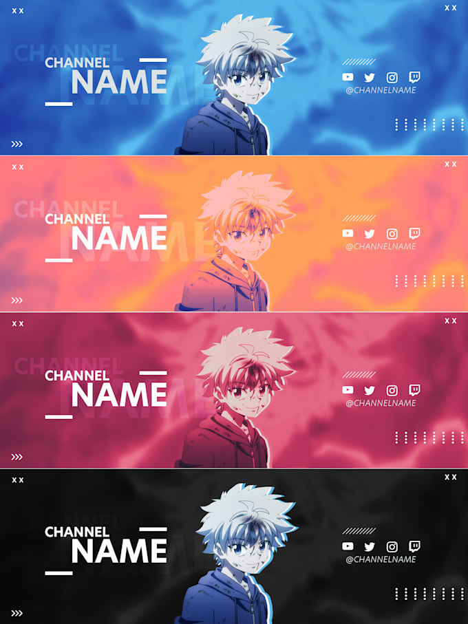 Design a perfect anime twitter banner by Jmichauddesign | Fiverr