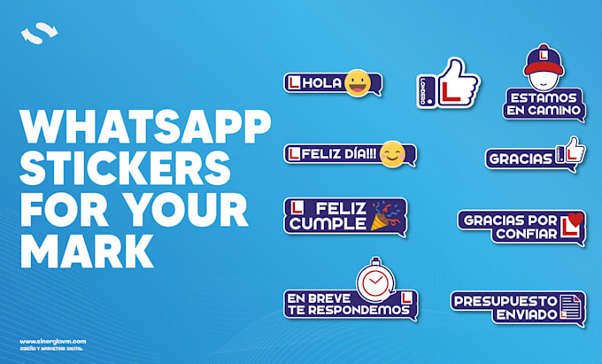 Stickers for your business whatsapp with your mark by Stefanomlc | Fiverr