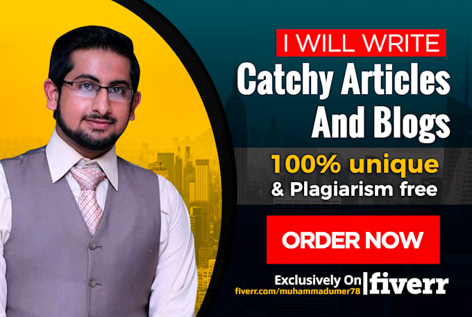 Write catchy articles, blogs and web content by Muhammadumer78 | Fiverr