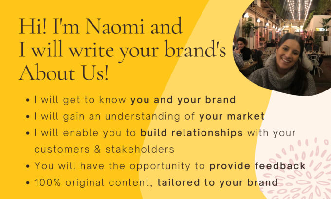 Write a captivating about us page in your brands voice by Naomipatel775 ...
