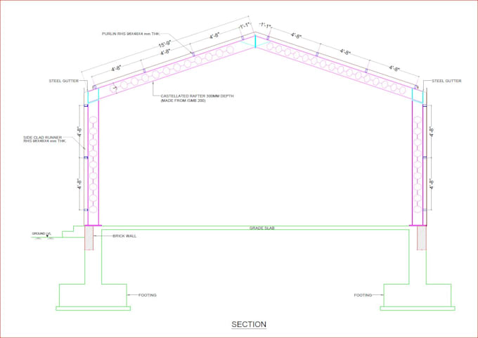 Make steel fabrication 2d shop drawing details by autocad by ...