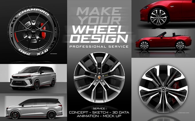 Design car wheels from sketch to 3d cnc ready data by Christmiosezra ...