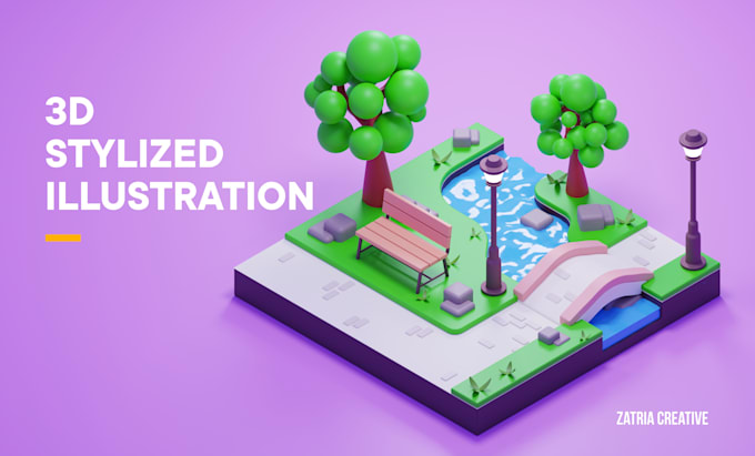 Do stylized 3d illustrations with amazing render by Zatriacreative | Fiverr