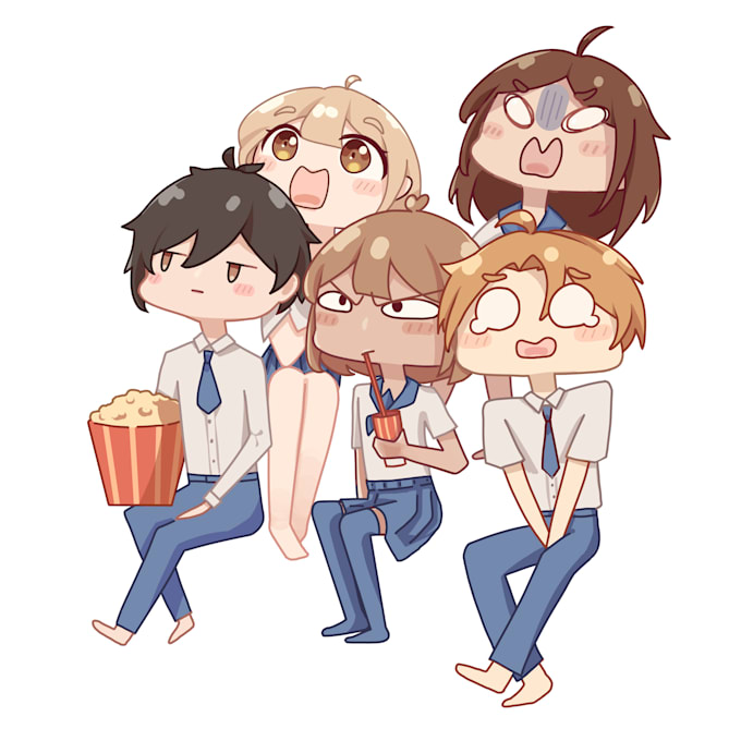 Design japanese chibi styled stickers for you by Hangminhhoang | Fiverr