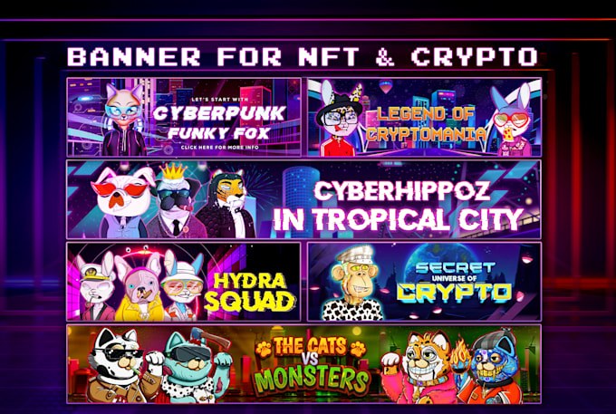 Design amazing nft banner, crypto banner and twitter header by Retro ...