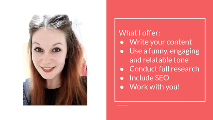 Write engaging, funny blog posts and articles by Beckylauder | Fiverr