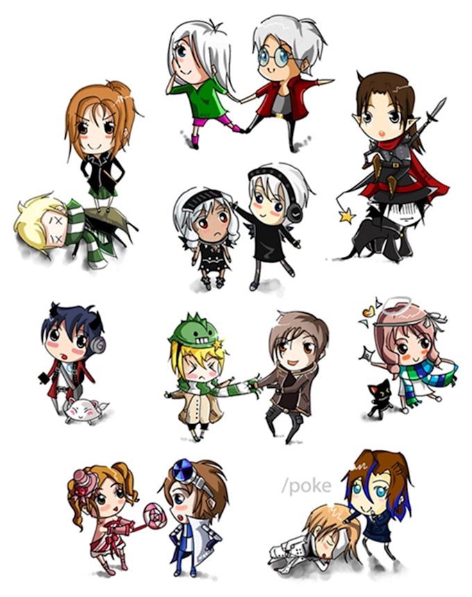 Create chibi art in hard cel shading style by Lilbertgo | Fiverr