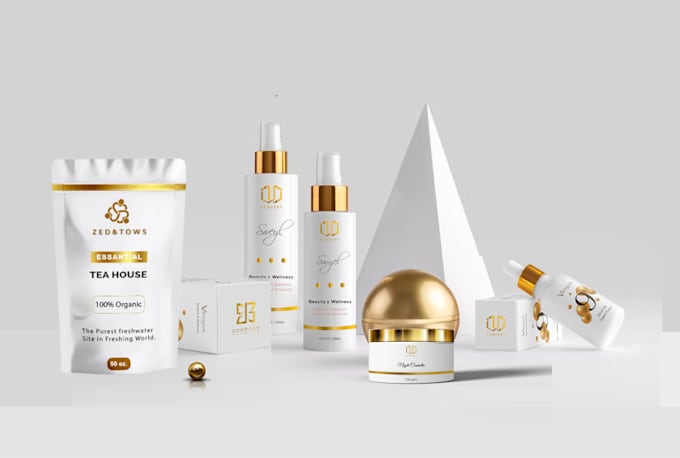 Do modern and minimal package and label design with realistic mockup by ...