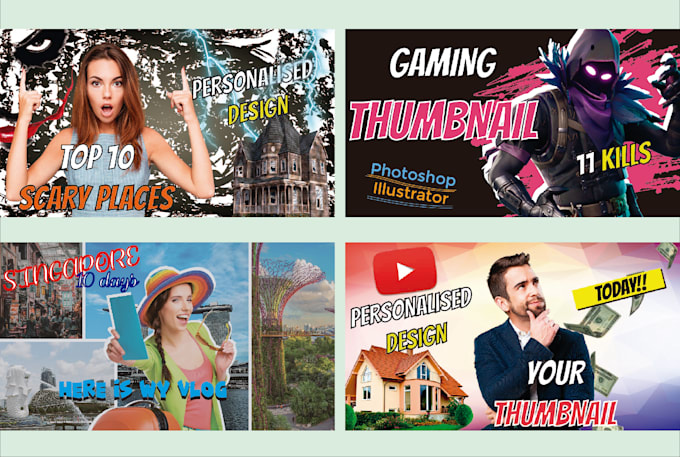 Design custom thumbnails for your youtube channel by Gorka24 | Fiverr