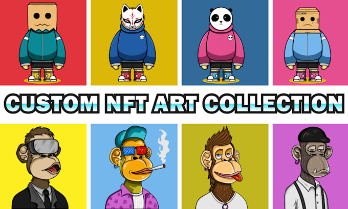 Create unique nft art cartoon up to 10k traits collection by Logo ...