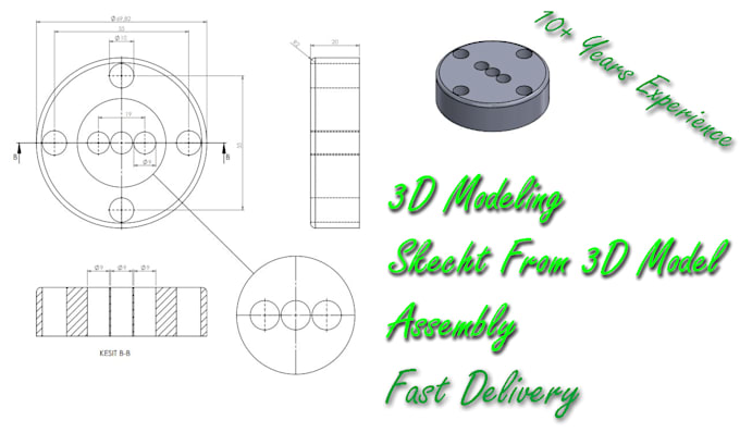 Design 2d and 3d models, skecth from 3d model, assembly by Wodesigne ...