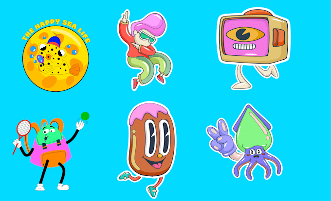 Create cartoon sticker, emoji, emoticon and characters by Farhani_art ...