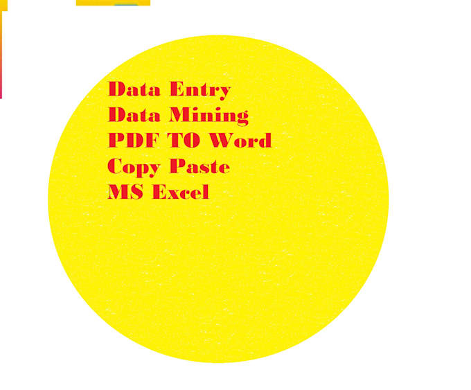 Data entry, ms excel,ms word,typing skills, convert pfd to word, copy ... Data entry, ms excel,ms word,typing skills, convert pfd to word, copy ...