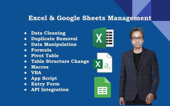 Professionally manage your excel and google sheets by Manotoshsarkar | Fiverr