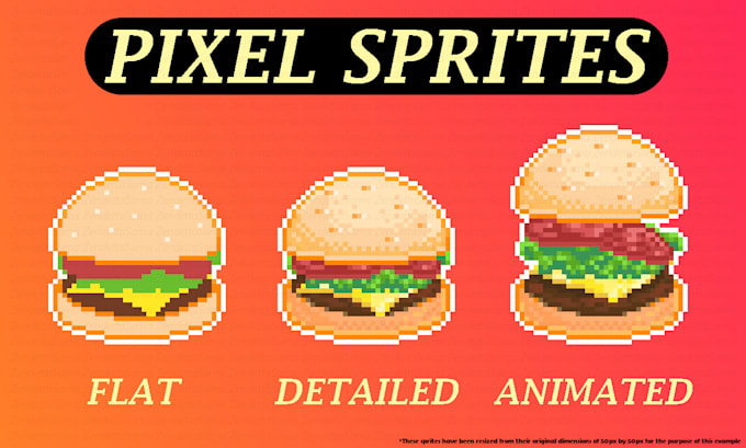 Create static and animated pixel sprites by Zendettasama | Fiverr