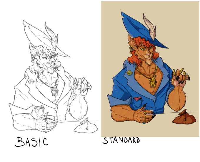 Draw for you dnd character, furry oc, character sheet by Lucfero | Fiverr