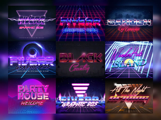 80s synthwave retro vintage style neon and chrome 3d logo by Graphic80s ...