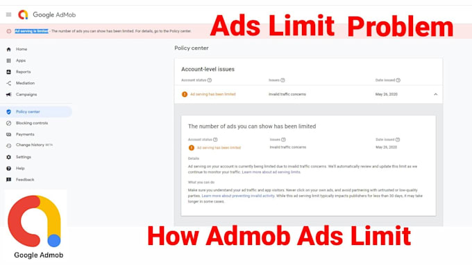 Give consultancy to fix admob app ads limit warnings issues by Abdelaziz10 | Fiverr