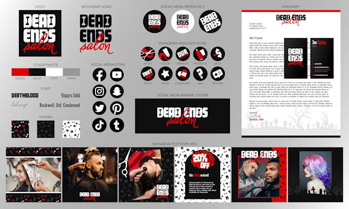 Craft an edgy branding kit by Gwyngiacomo | Fiverr