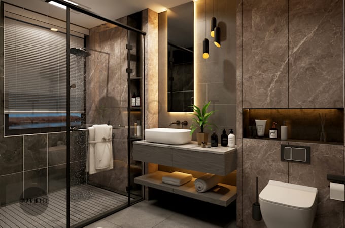 Do detailed realistic render of toilet and bath by Sthapottokor | Fiverr