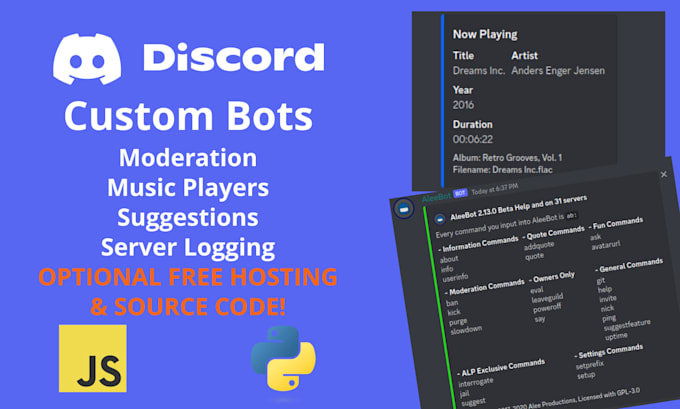 Create a discord bot by Alee14498 | Fiverr